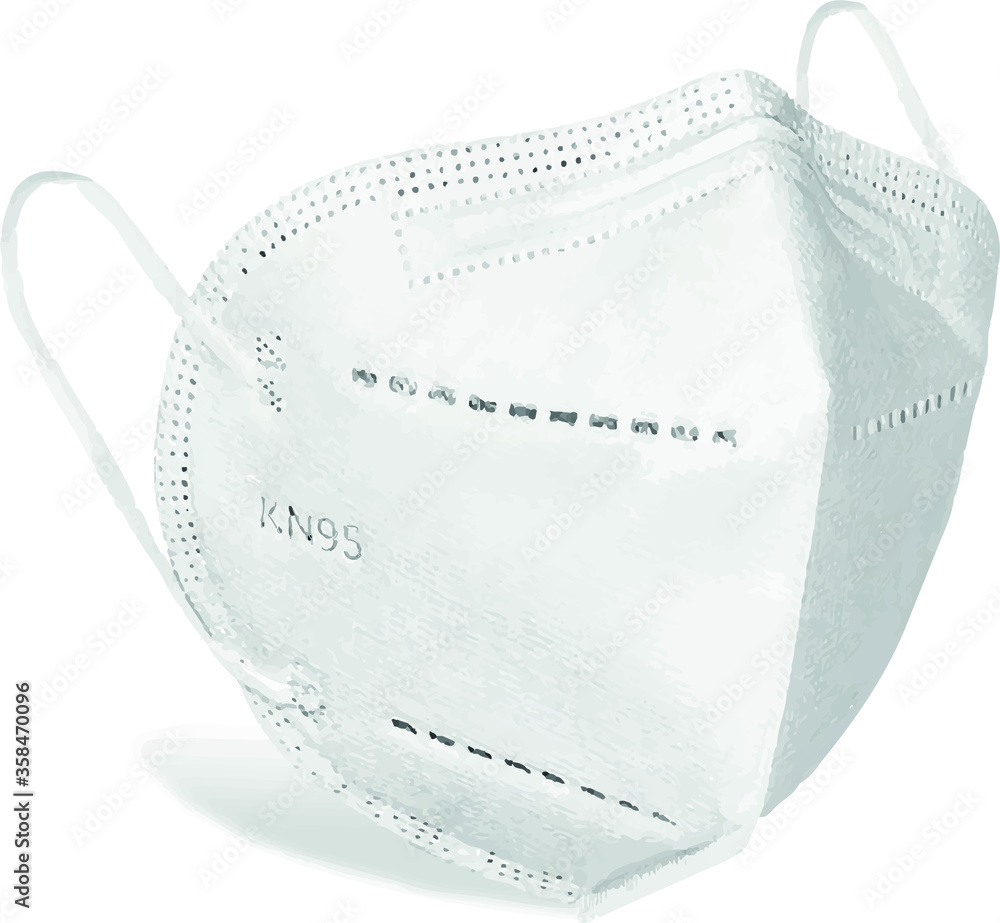protective mask KN95 isolated on white background Stock Vector | Adobe ...