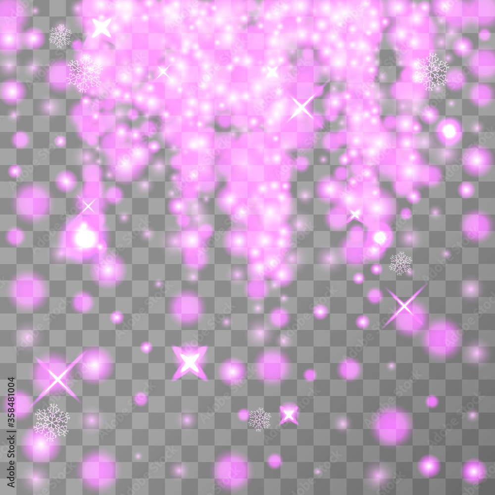 Falling of lights isolated on transparent . Christmas shining . Falling ...