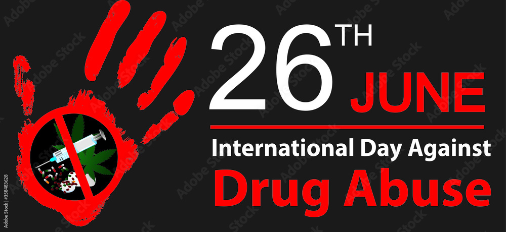 international day against drug abuse banner vector Stock Vector | Adobe ...