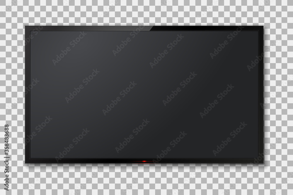 Realistic vector TV screen, modern blank mock-up lcd, television, Smart ...