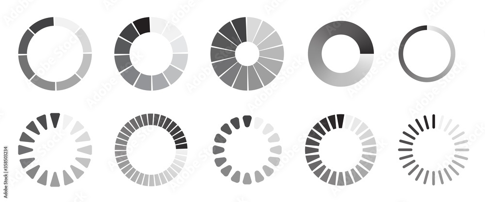 Circle loader collection. Round progress bar for web and application ui ...
