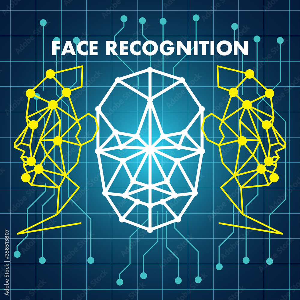 human face recognition scanning system. vector illustration Stock ...