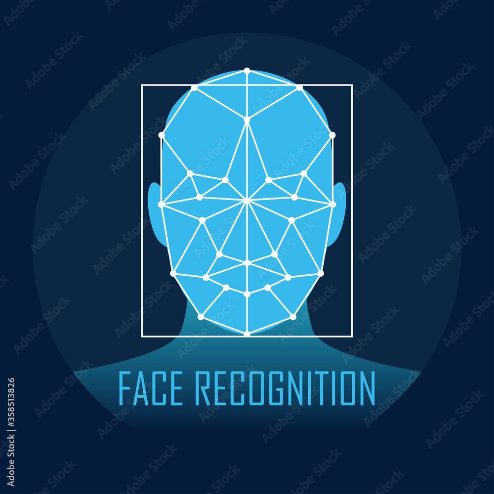 human face recognition scanning system. vector illustration Stock ...