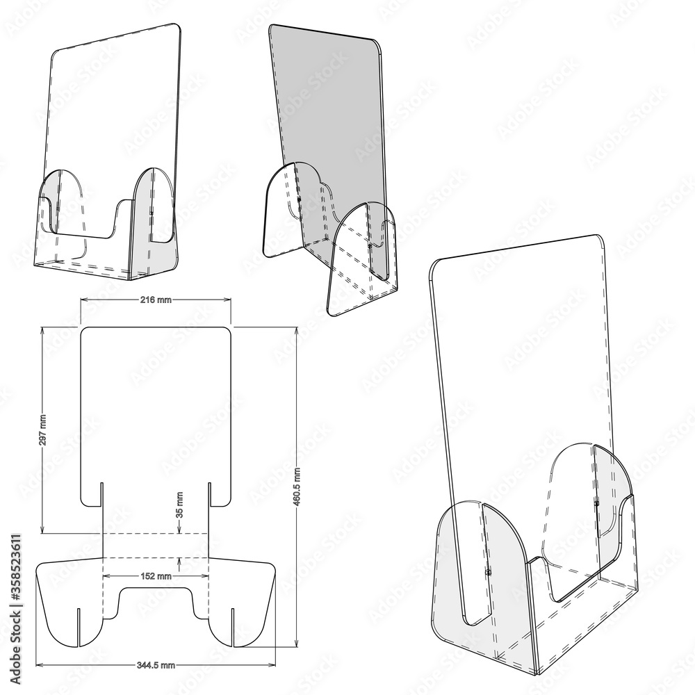 Flyers Stand with Die Cut Template. The .eps file is full scale and ...