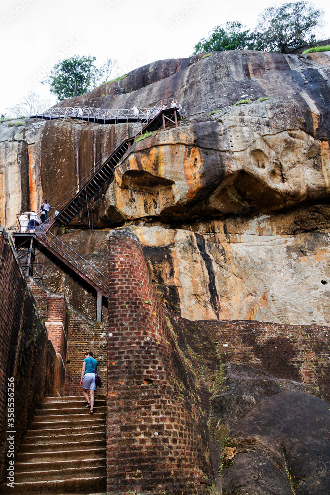 SIGIRIYA, SRI LANKA - MARCH 20: Lion Gate facade on March 20, 2013 in ...