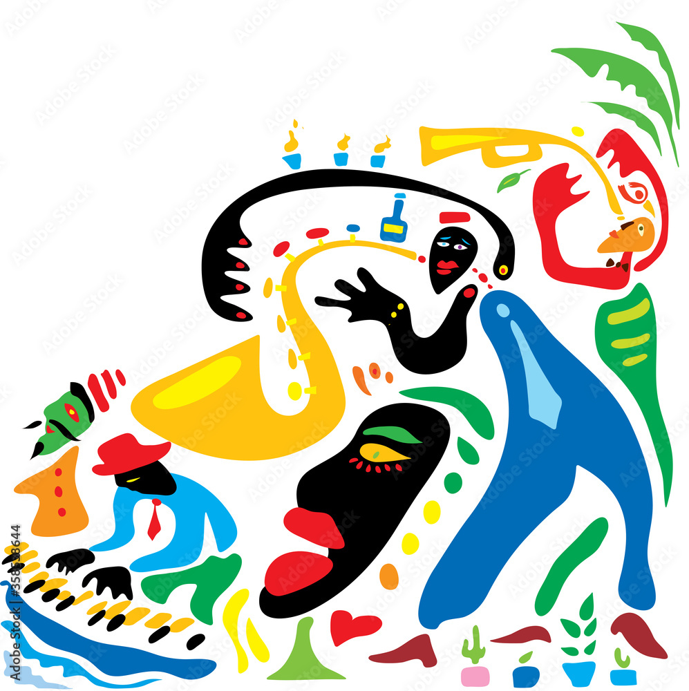 Abstract Jazz Band Art