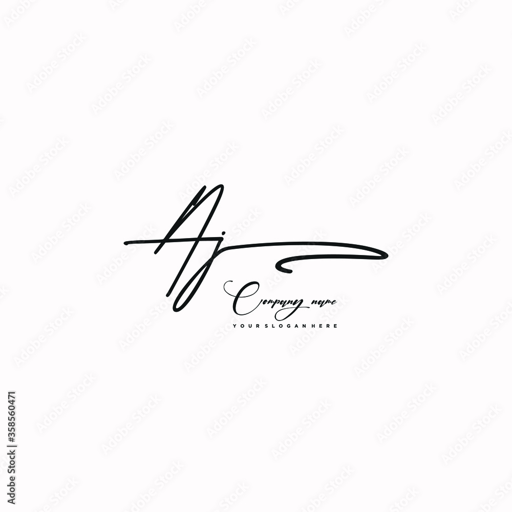 AJ initials signature logo. Handwriting logo vector templates. Hand ...