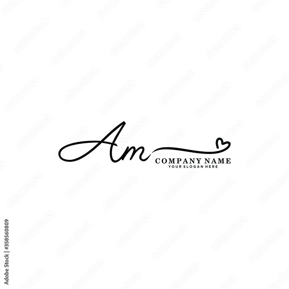 AM initials signature logo. Handwriting logo vector templates. Hand ...