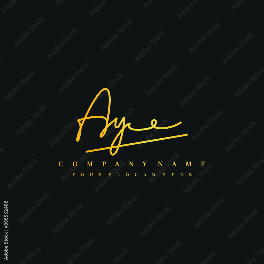 AY initials signature logo. Handwriting logo vector templates. Hand ...