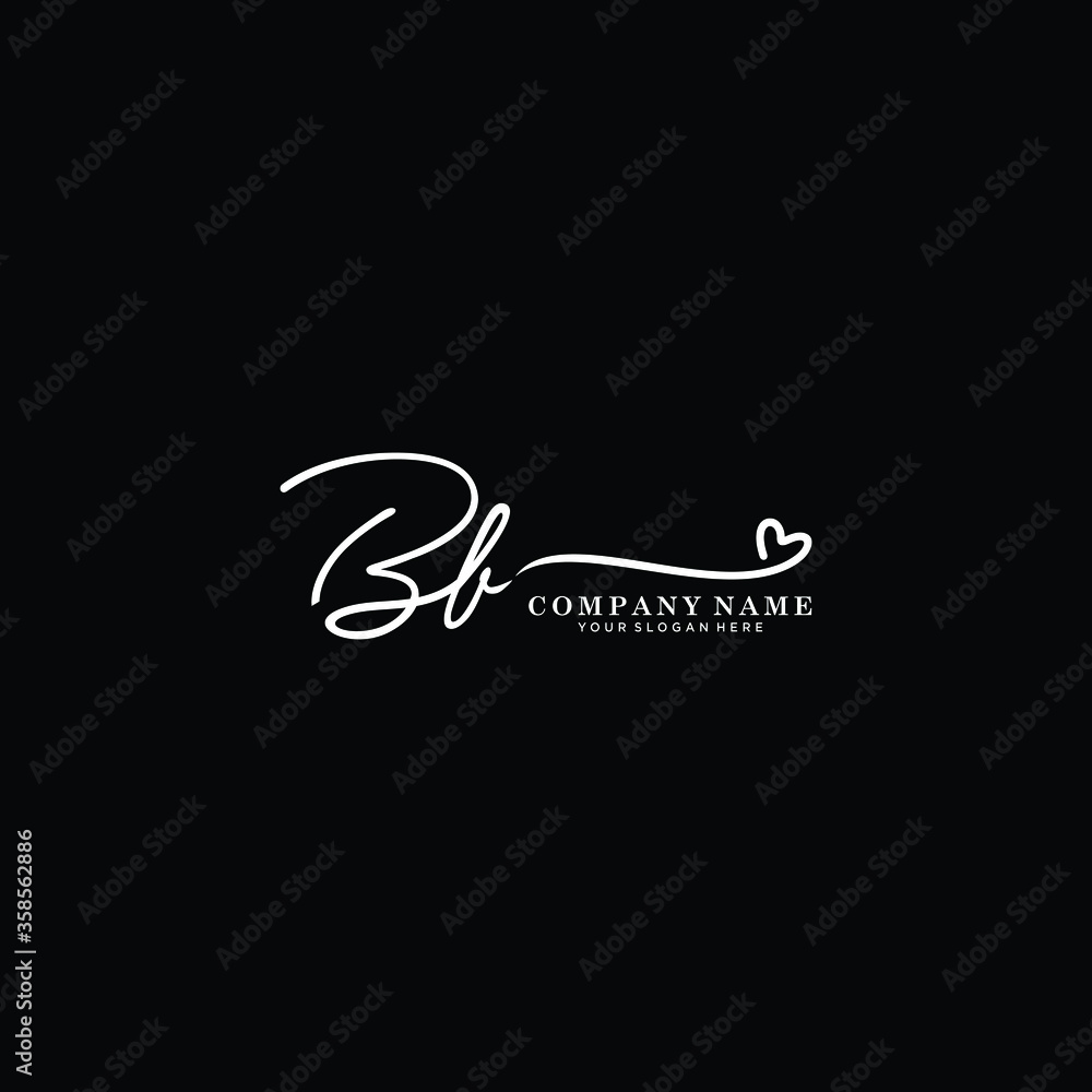 BB initials signature logo. Handwriting logo vector templates. Hand ...