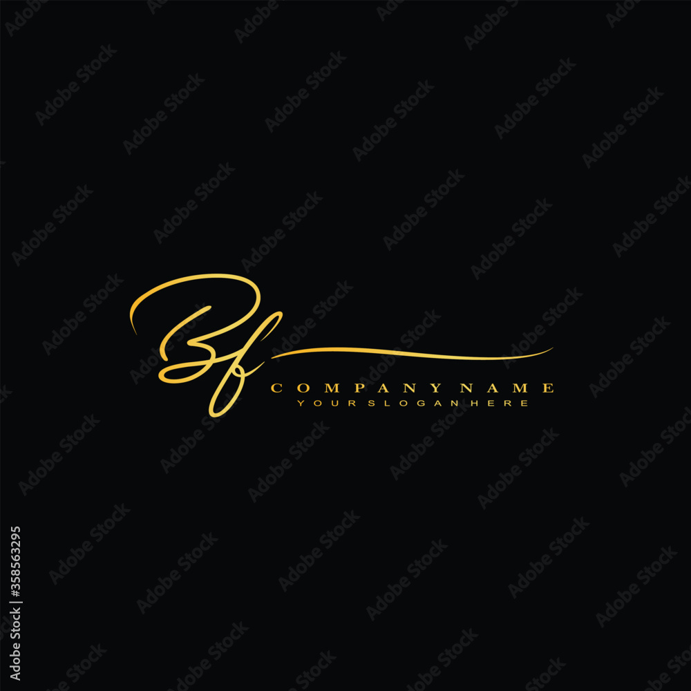 BF initials signature logo. Handwriting logo vector templates. Hand ...