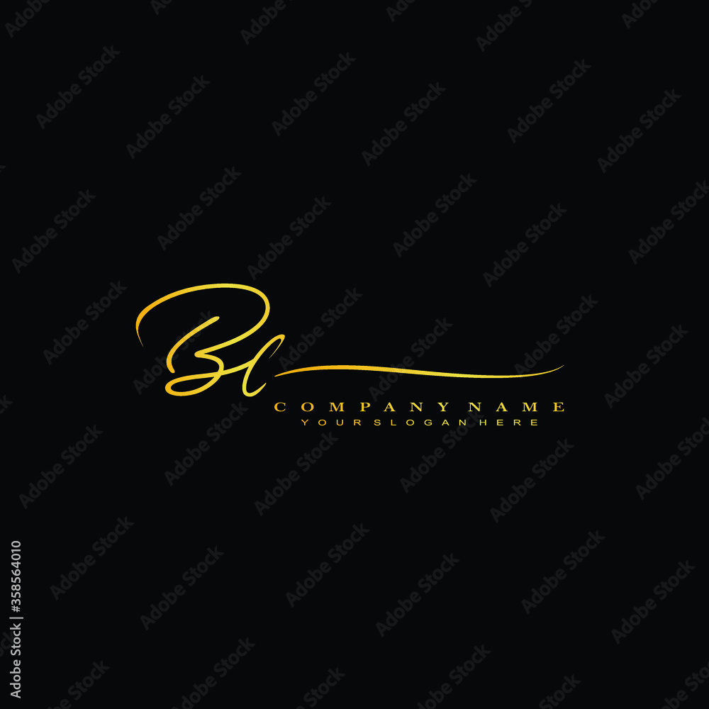 BL initials signature logo. Handwriting logo vector templates. Hand ...