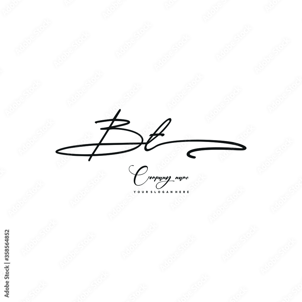 BT initials signature logo. Handwriting logo vector templates. Hand ...