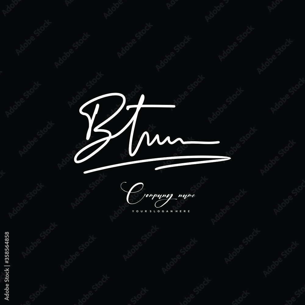 BT initials signature logo. Handwriting logo vector templates. Hand ...