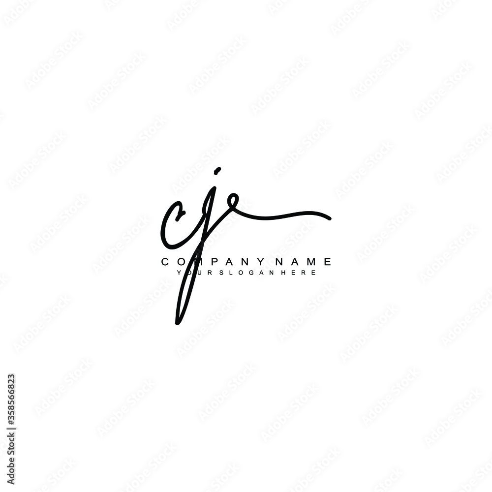 CJ initials signature logo. Handwriting logo vector templates. Hand ...