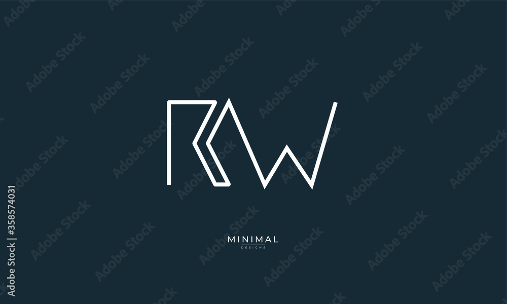 Alphabet letter icon logo RW Stock Vector | Adobe Stock