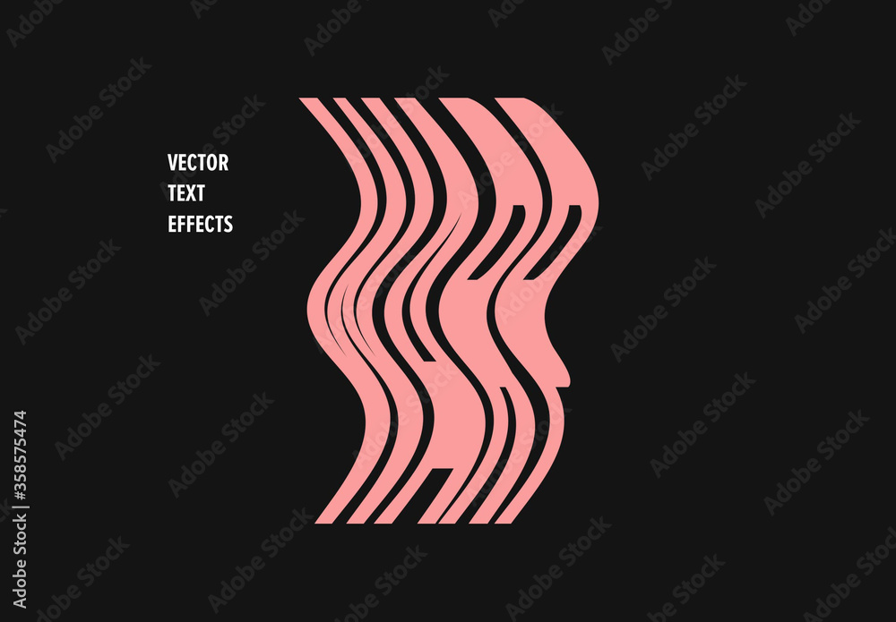 Vector Warp Text Effect Mockups Stock Template | Adobe Stock