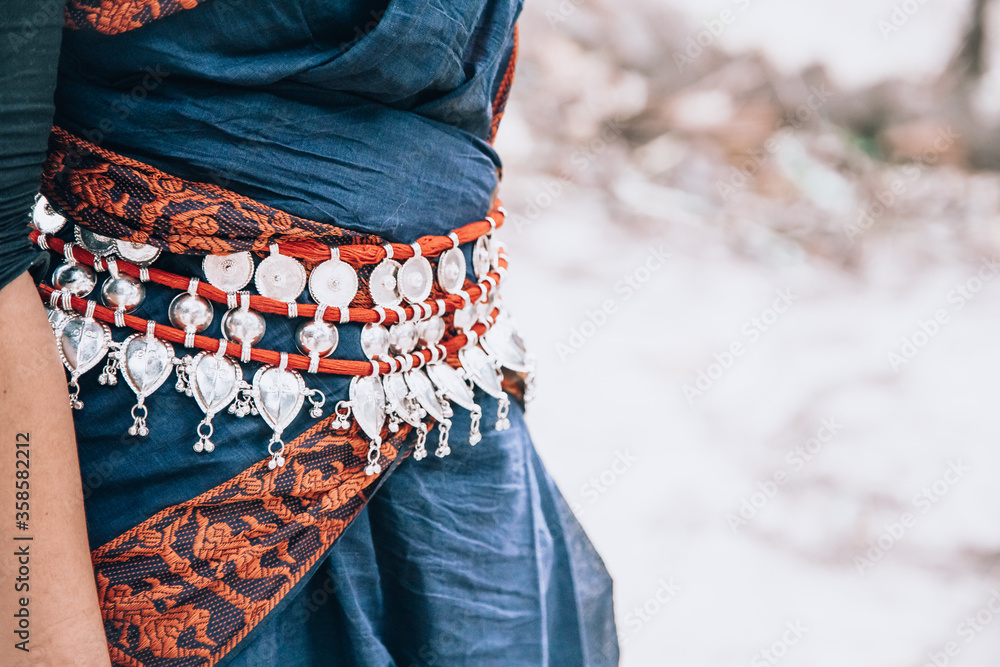 dance form indian classical feet with ghungru. close up, copy space ...