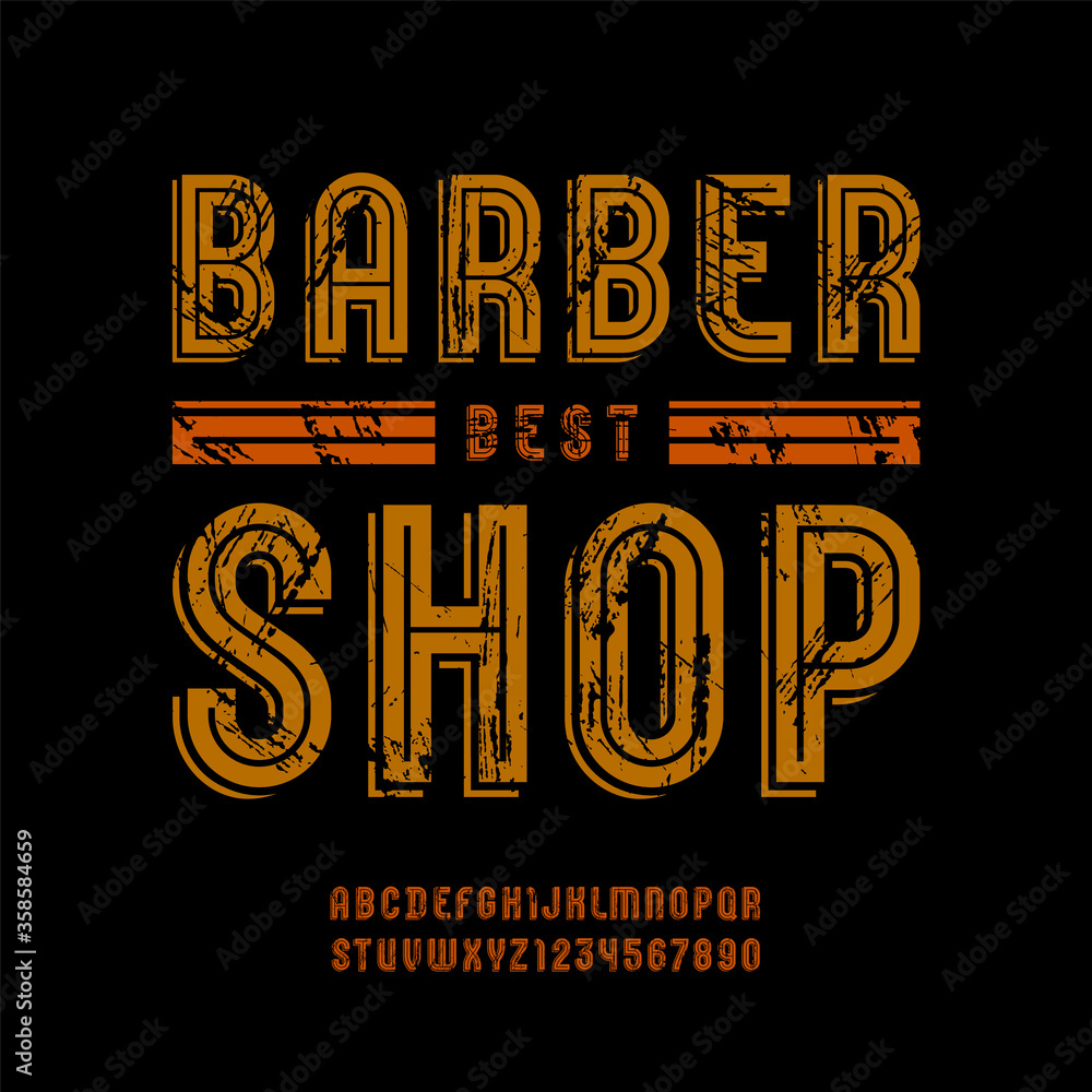 Modern font, alphabet of retro style, uppercase letters from A to Z and ...