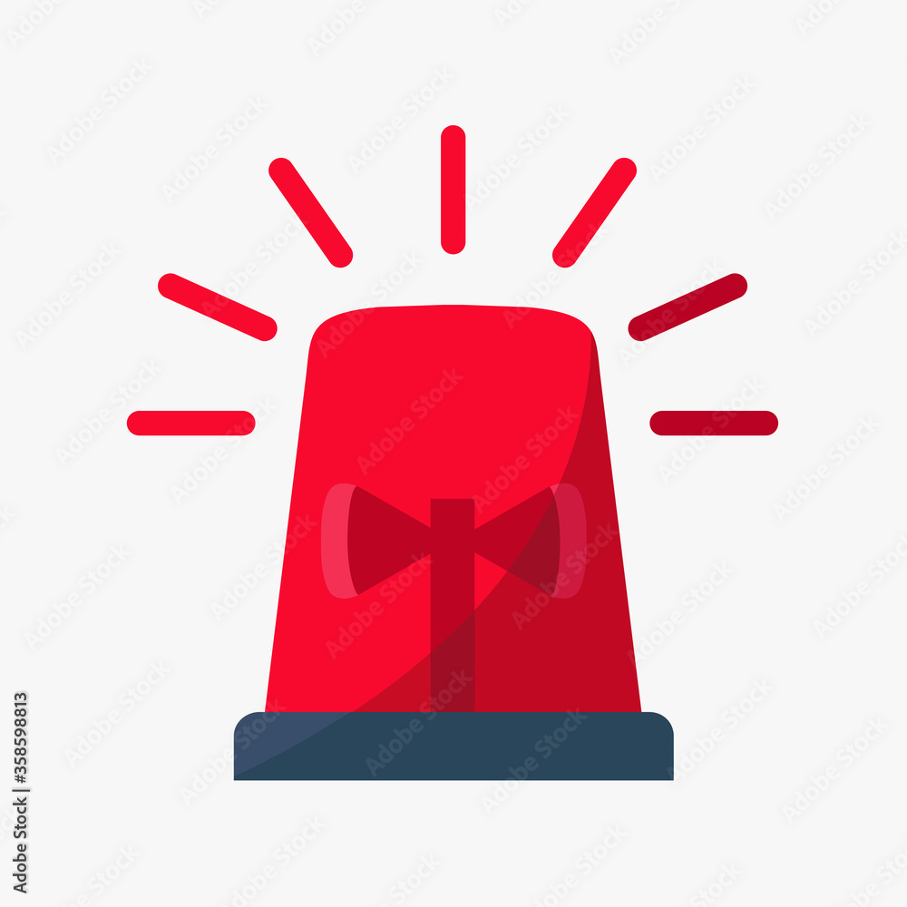 red warning light Police & ambulance. rotating beacons light siren ...