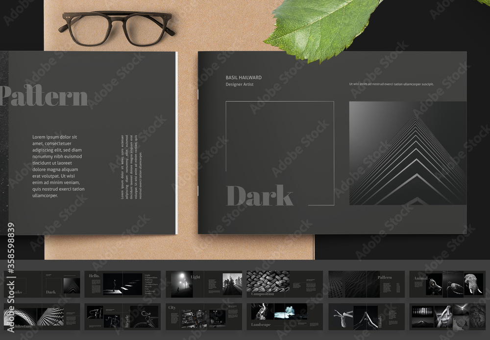 Black Portfolio Layout Stock Template | Adobe Stock