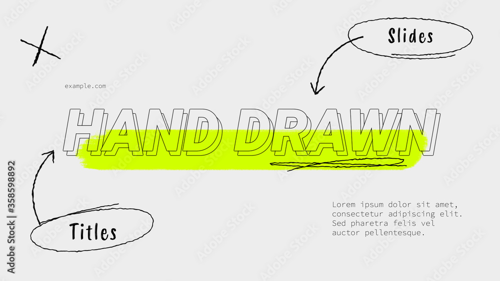 Hand Drawn Slides Titles Stock Template | Adobe Stock