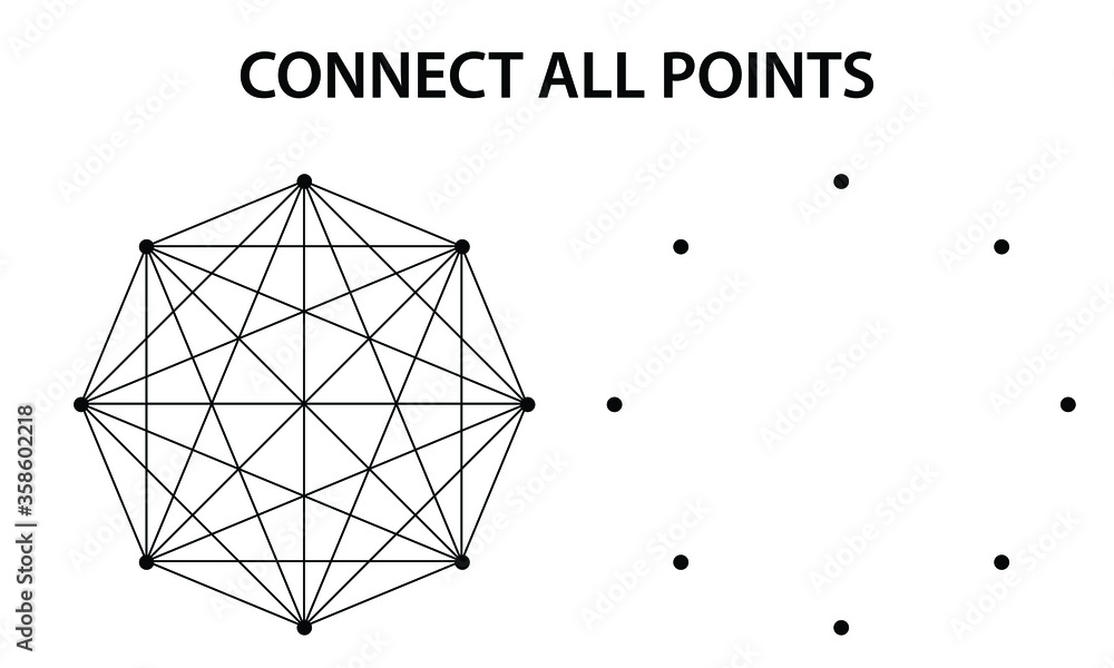 Abstract polygonal shape with connecting dots and lines, connect the ...