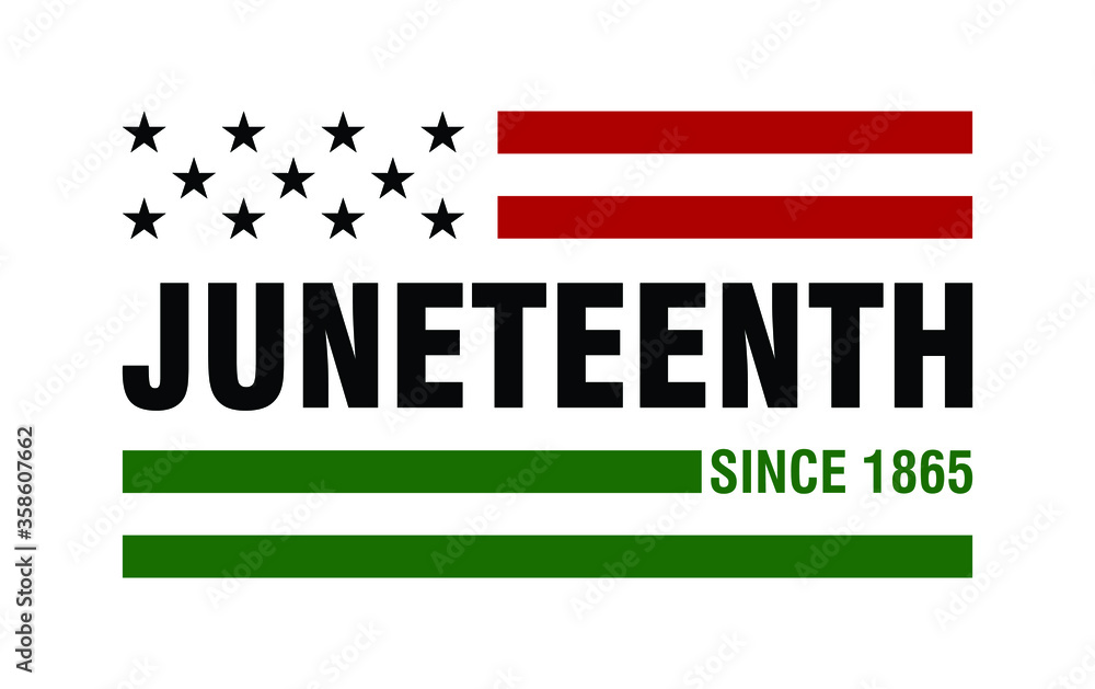 Juneteenth Since 1865. US Flag. Design of Banner. Vector logo ...