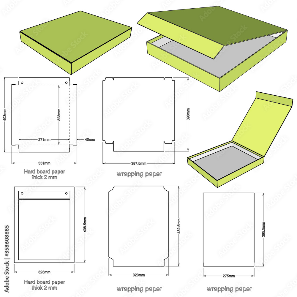 Rigid Box hard board paper and Die-cut Pattern. The .eps file is full ...