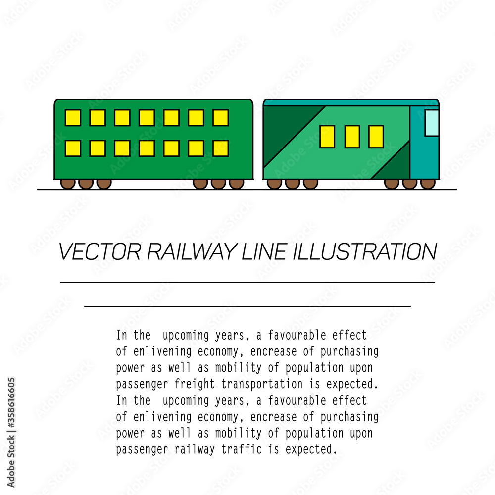 Vector railway line illustration Stock Vector | Adobe Stock