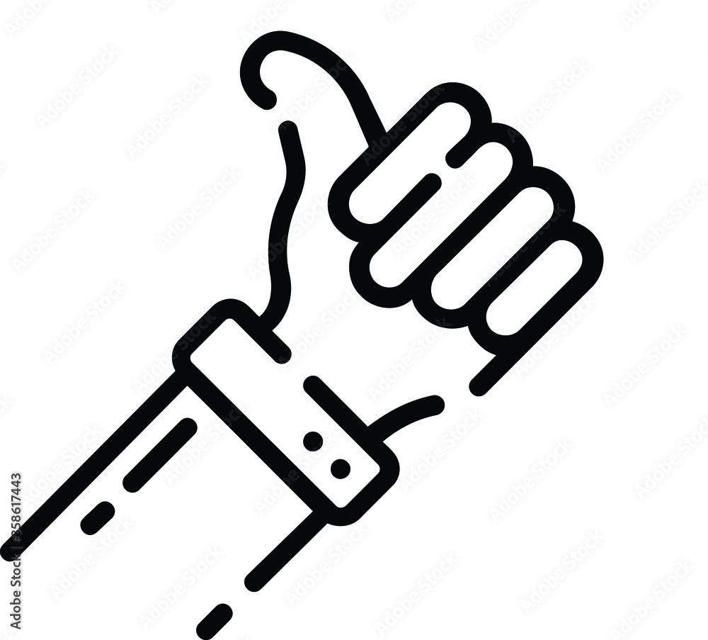 Vector illustration thumbs up hand sign.feedback vector icon. style ...