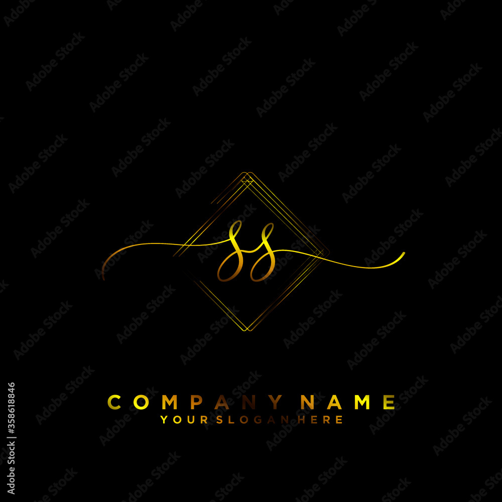 SS Initial handwriting logo vector Stock Vector | Adobe Stock