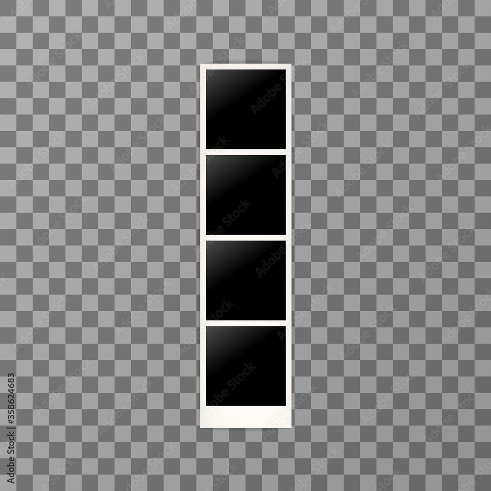 Retro photo frame from photobox with shadow, four pictures from ...