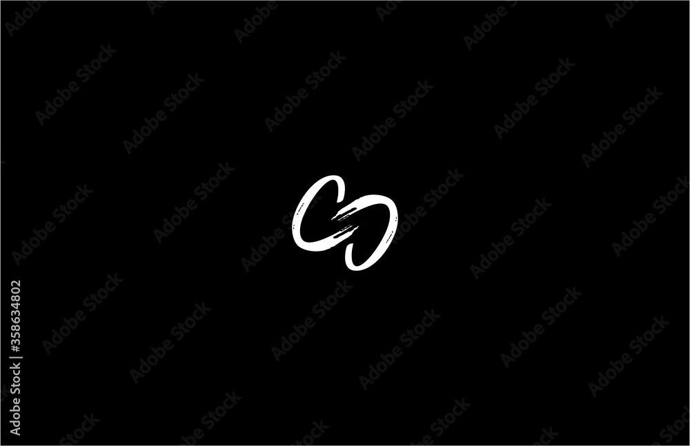 CC Infinity Grunge Brush Letter Logo Design Stock Vector | Adobe Stock