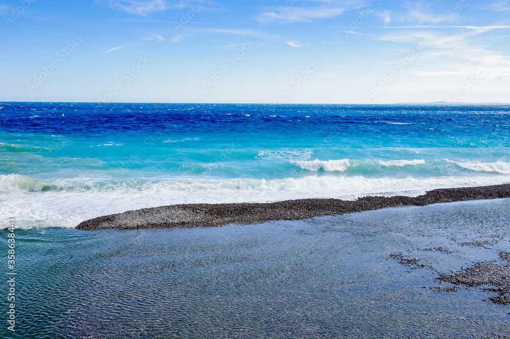 It's Mediterranean sea, Cote d Azur,Nice, France. Nice is the capital ...