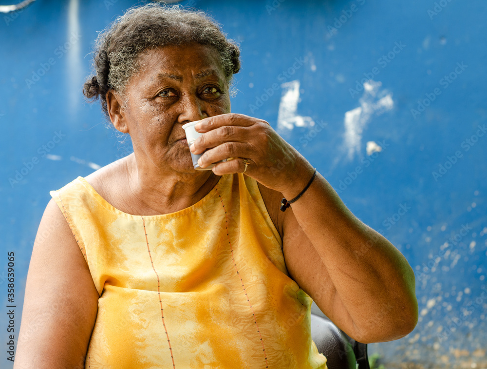 mator lady looking homeless indigenous, smoked with sad face and blue ...