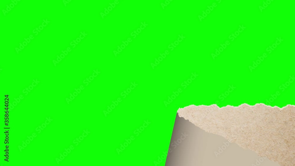4K Torn paper green screen. Tearing paper on hole black. Paper Rip ...
