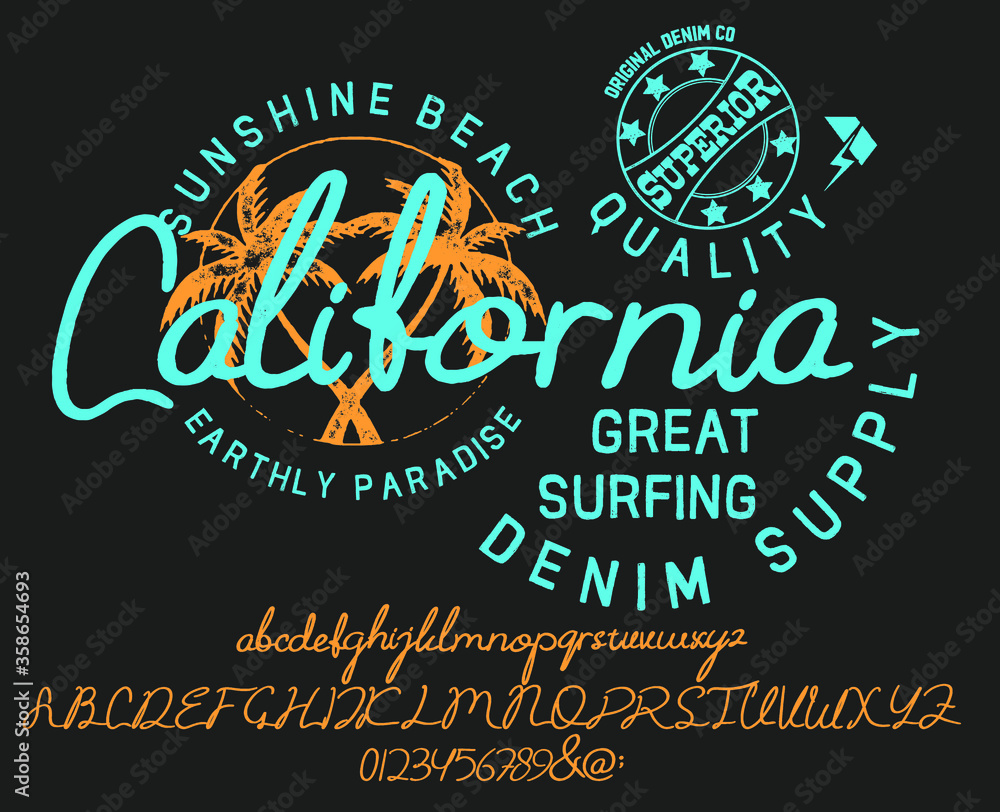 HandMade Surfing Summer Font(Typeface). Custom handwritten surfers ...