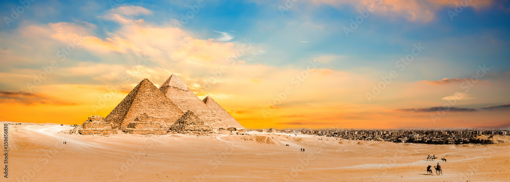 The Great Pyramids of Giza, Egypt at sunset Stock Photo | Adobe Stock
