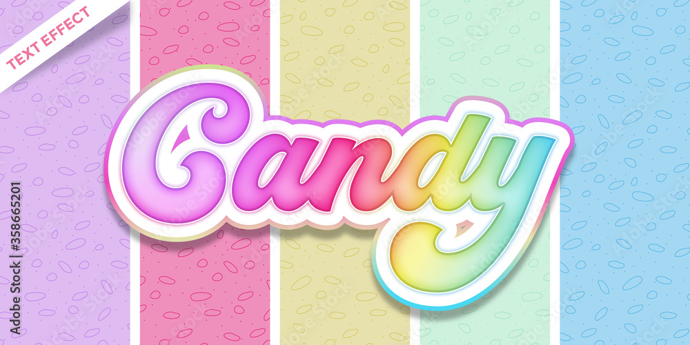 Colorful candy text effect design Stock Vector | Adobe Stock