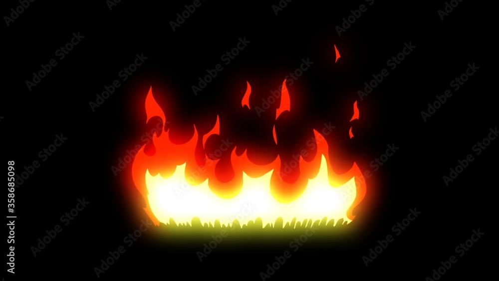 Cartoon 4k fire elements pack. Flash fire animation set with luma matte ...