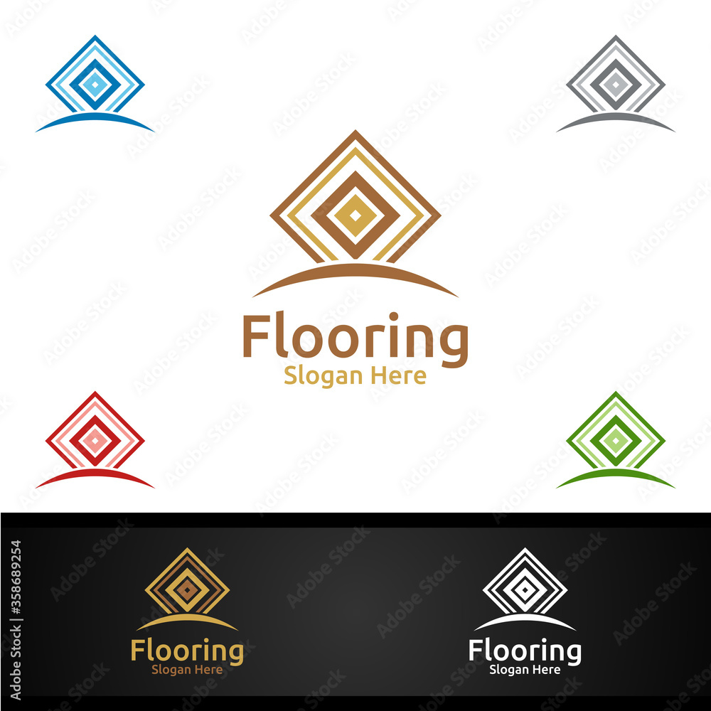 Flooring Logo for Parquet Wooden or vinyl hardwood granite tile vector ...