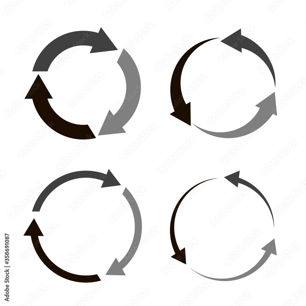 Vector circular arrow icon. Repeat and reload icon. Symbol of rotation ...