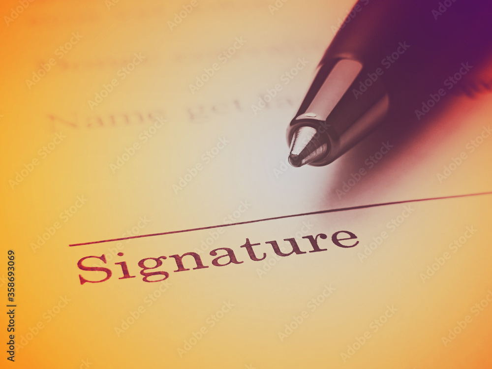 The signature Stock Photo | Adobe Stock