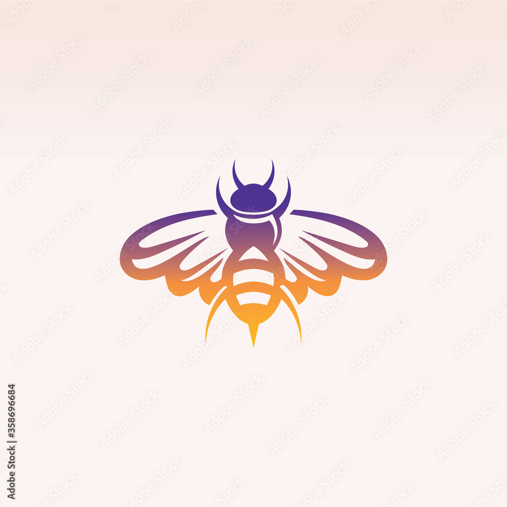 Bee logo simple and modern inspiration for business template vector ...