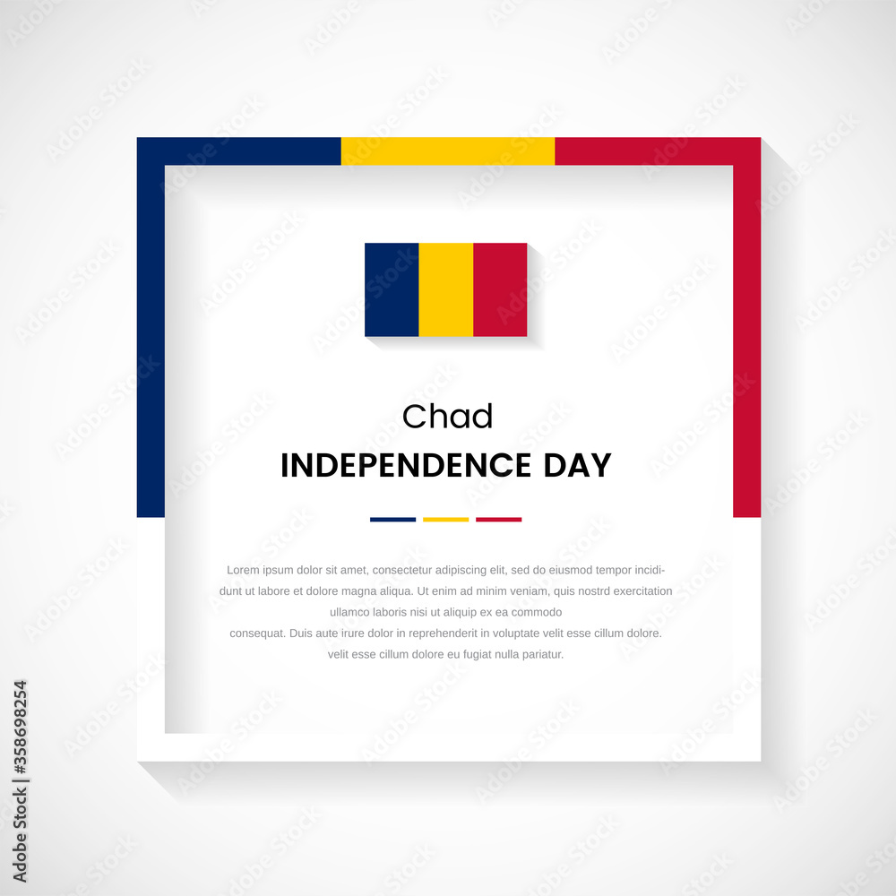 Abstract Chad flag square frame stock illustration. Classic country ...