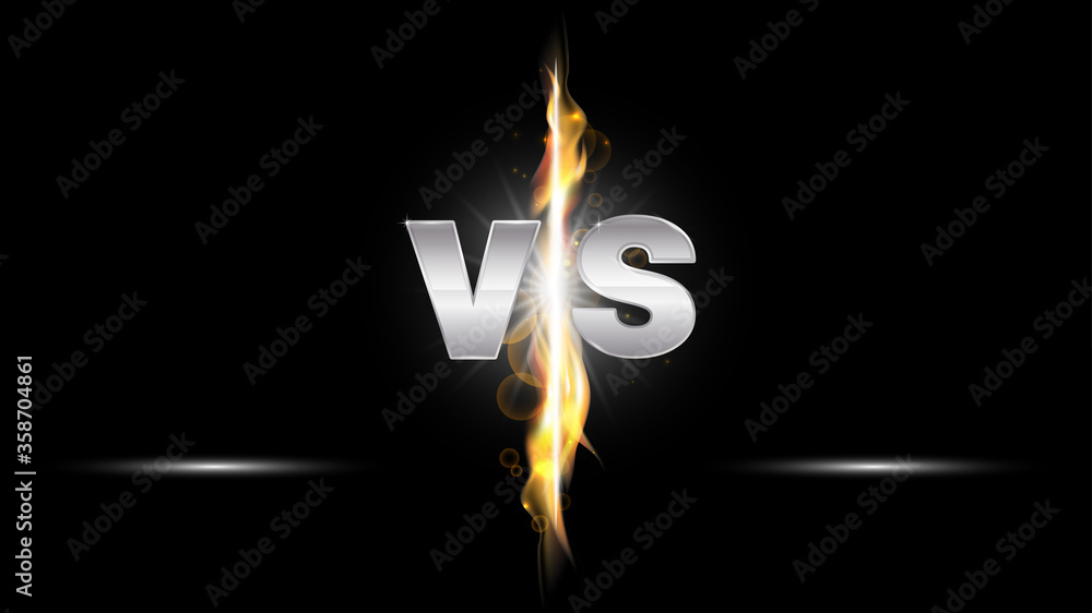 Versus fire battle. MMA concept - fight night, MMA, boxing, wrestling ...