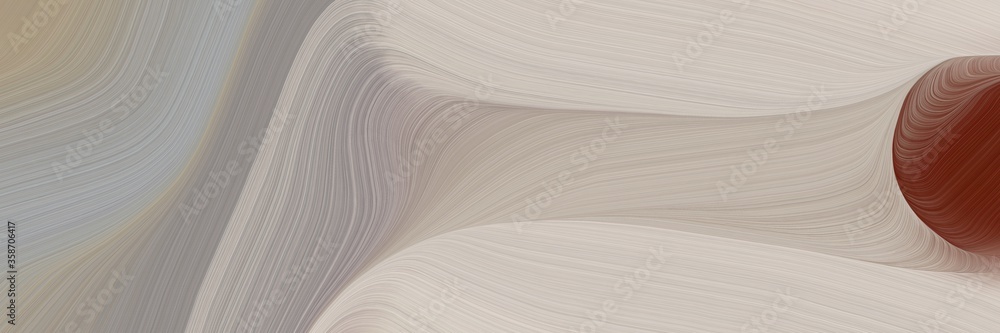 abstract flowing horizontal banner with dark gray, ash gray and ...