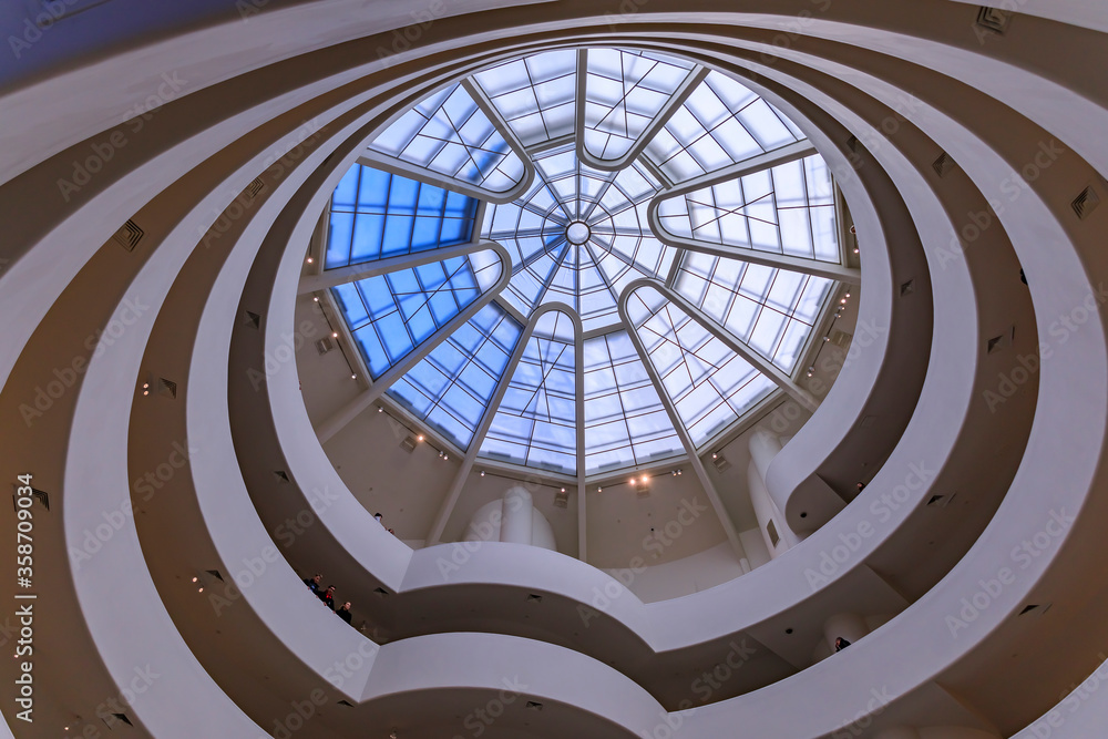 New York, USA - December 07, 2018: Inside the modernist masterpiece of ...