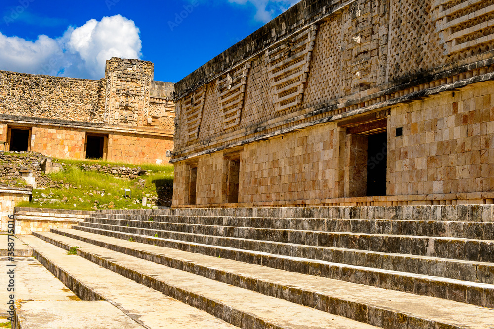 Building of The Nunnery, Uxmal, an ancient Maya city of the classical ...